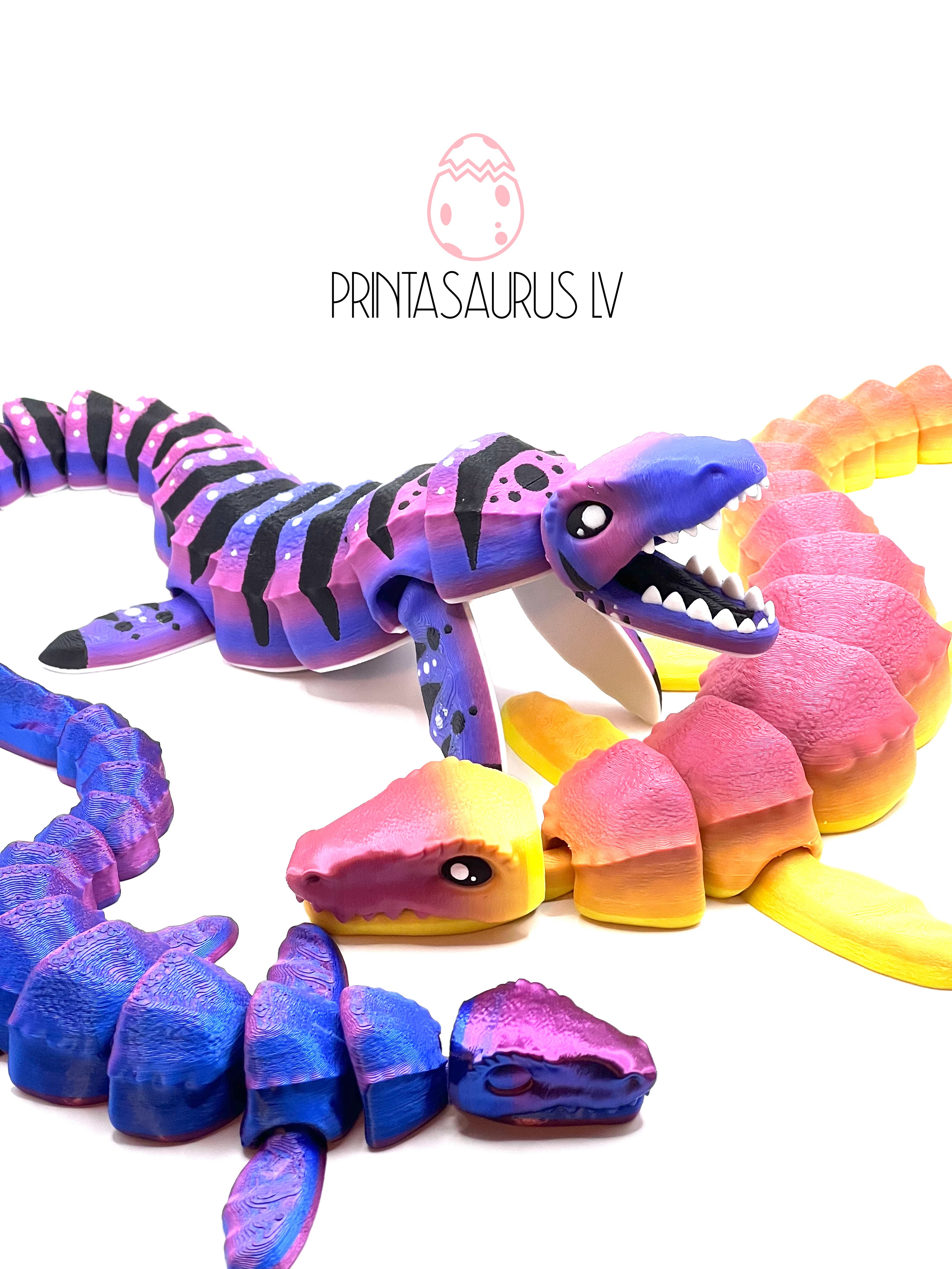 Mosey the Mosasaur - 3D Printed Articulated Dinosaur – Printasaurus LV
